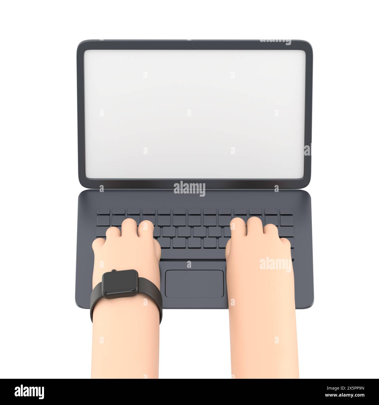 Cartoon man using computer in hi-res stock photography and images - Alamy