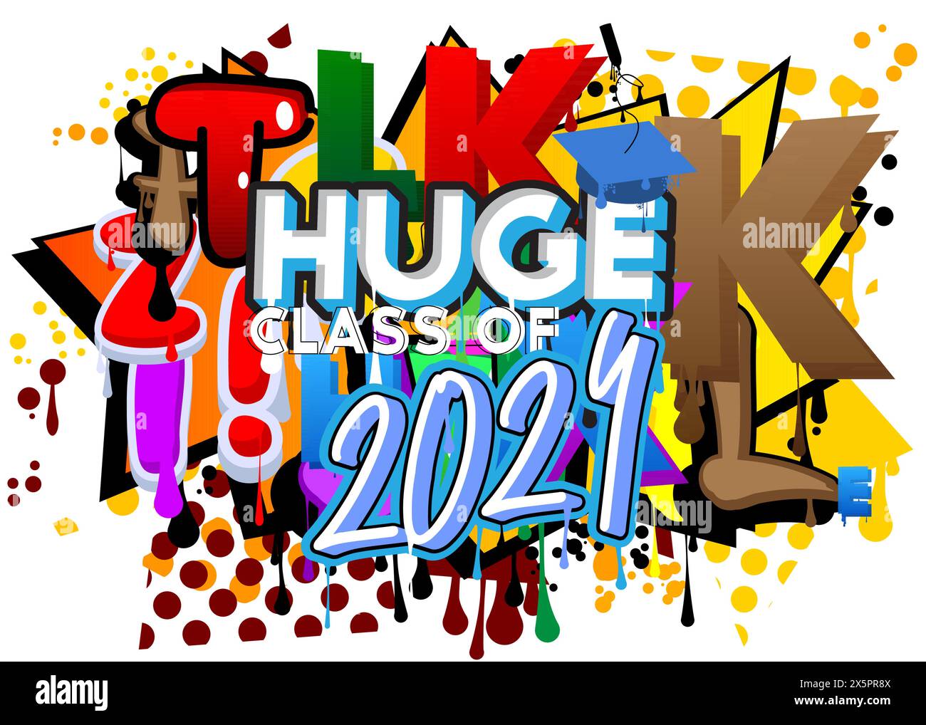 Class of 2024 Graduation design template Graffiti tag. Abstract modern ...