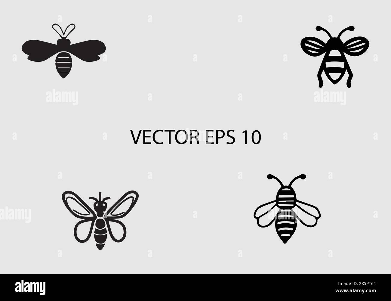 Minimal stylish Bee icon illustration design Stock Vector Image & Art ...
