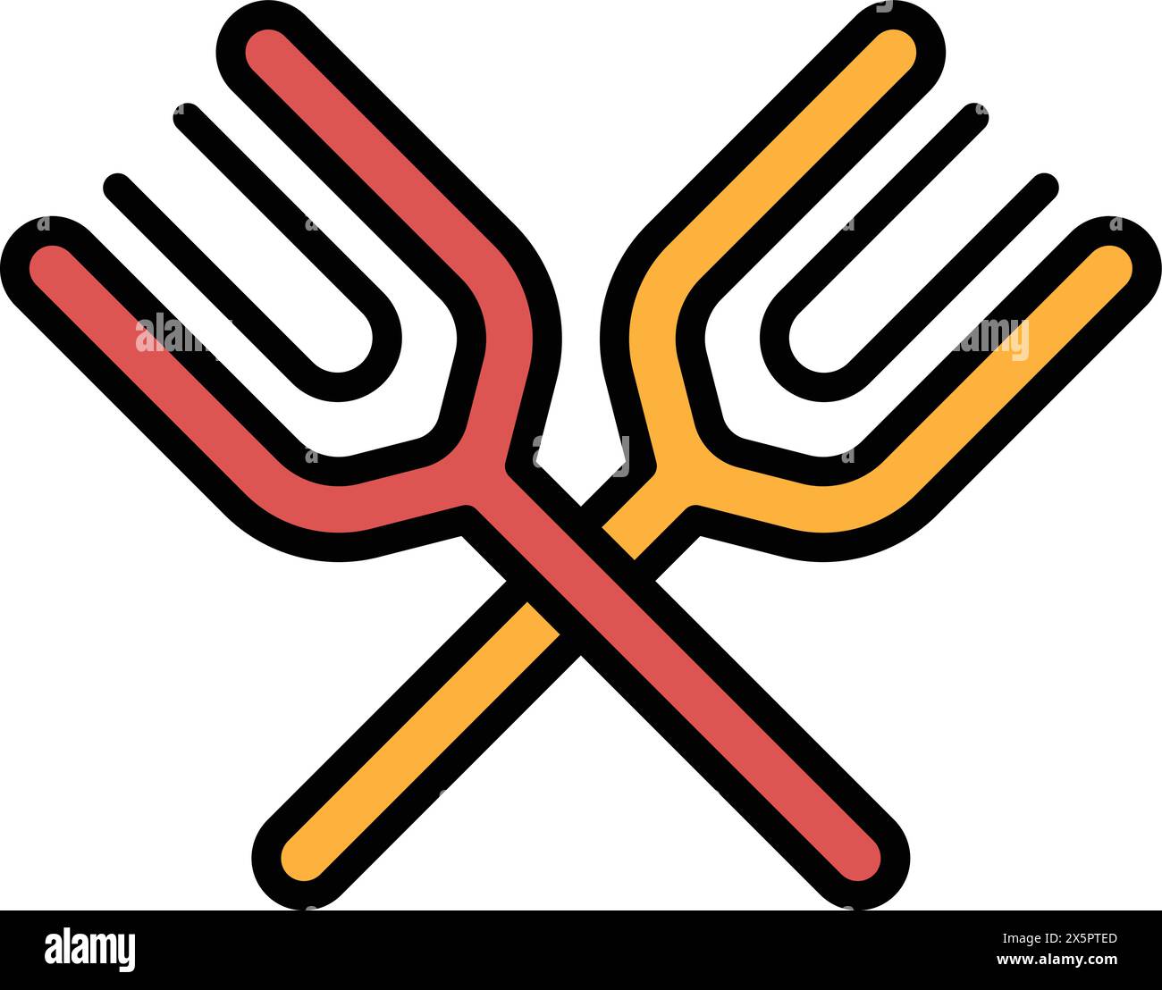 Two Forks Are Crossed Over Each Other The Forks Are Black And White