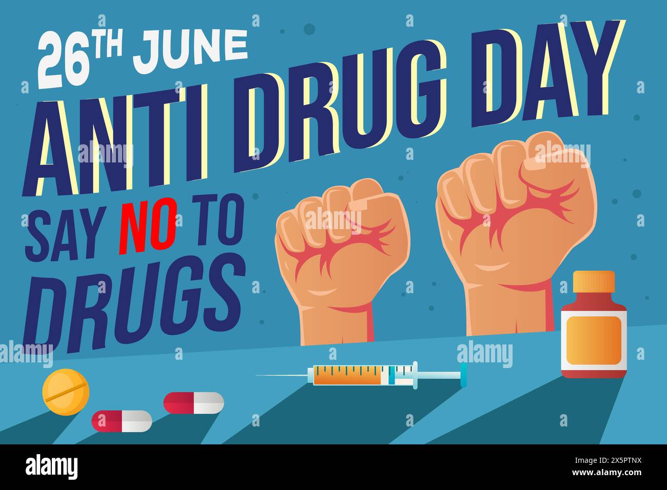 anti drug day background illustration design in flat style Stock Vector ...