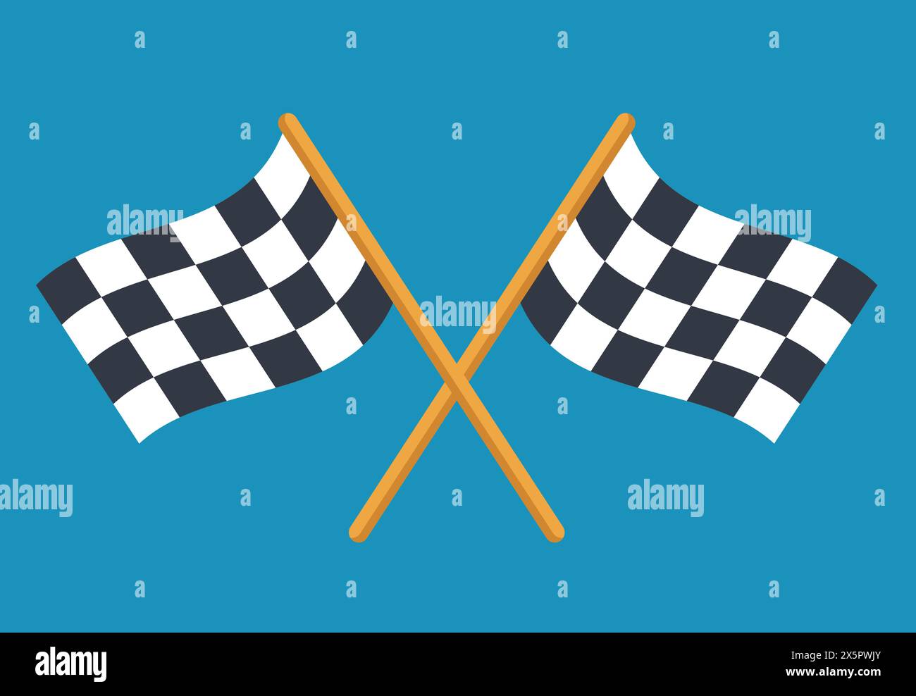 Illustration of checkered racing flags cross flat Stock Vector Image ...