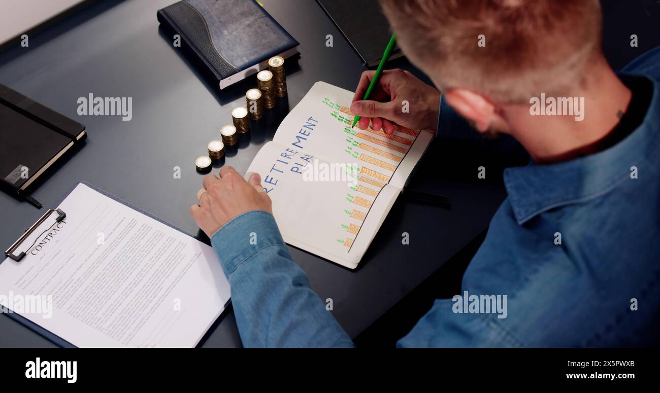 Hand drawing retirement concept hi-res stock photography and images - Alamy