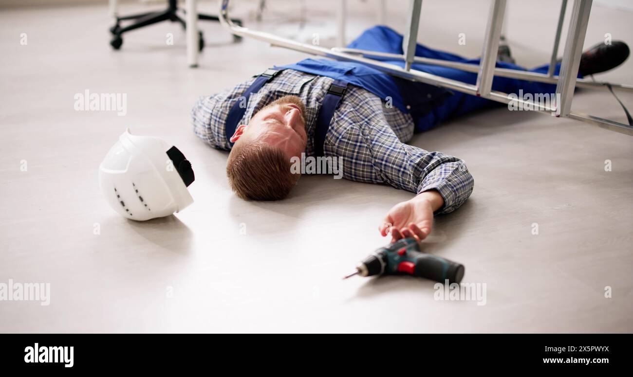 Step ladder accident hi-res stock photography and images - Alamy