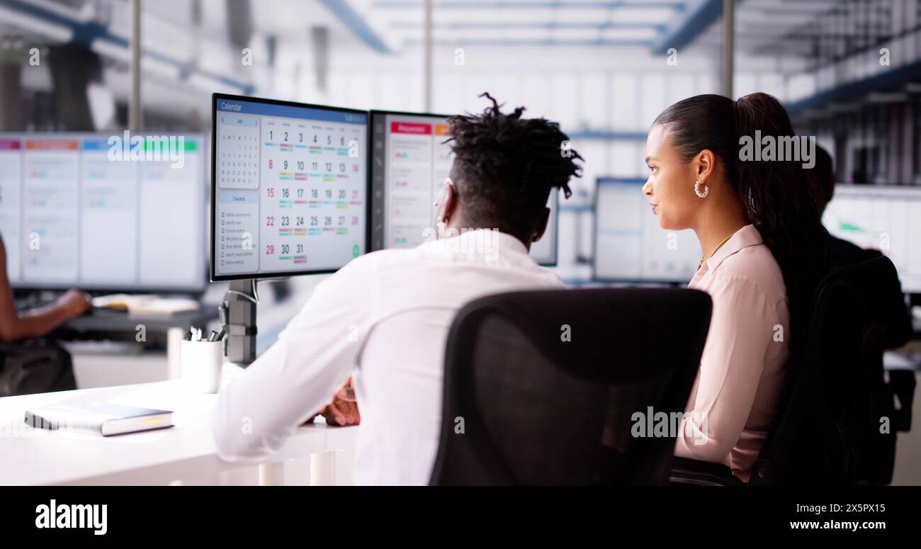 Kanban Project Management Software On Laptop. Digital Calendar Schedule ...