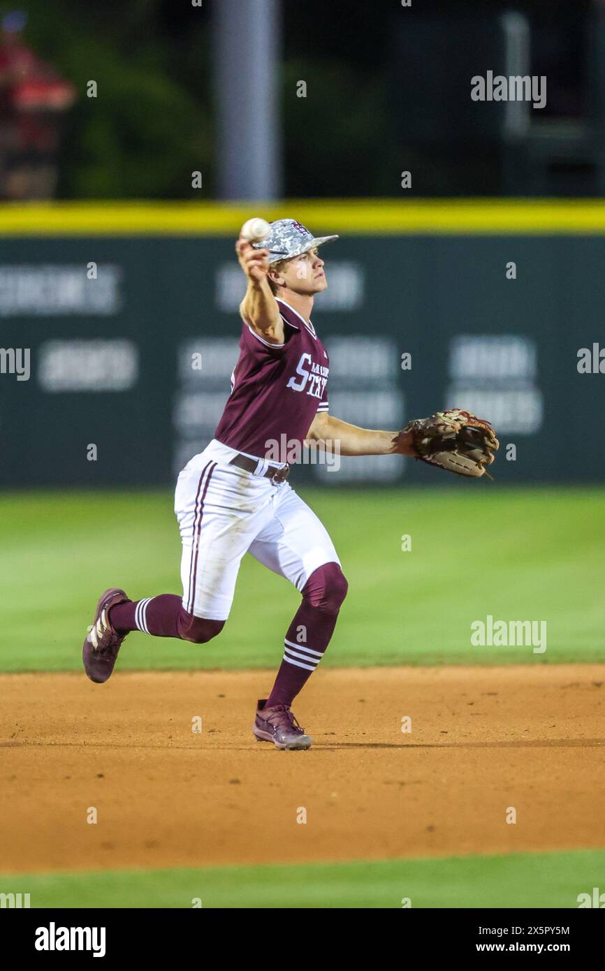 May 10, 2024: David Mershon #3 of Mississippi State prepares to make a ...