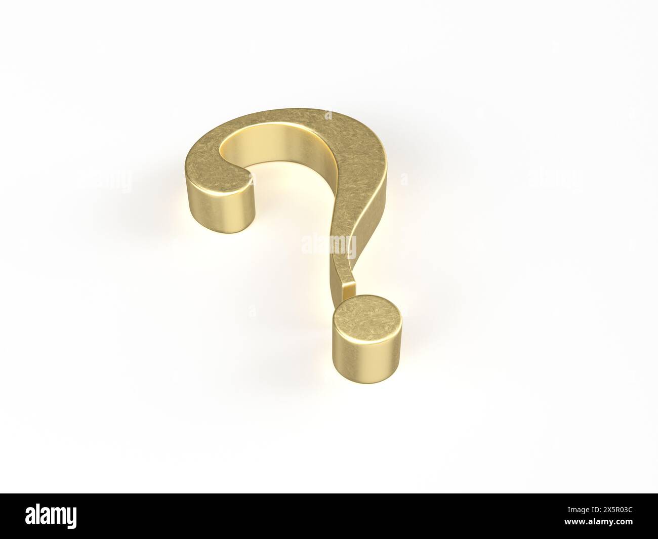 Gold question symbol on a white background. 3d illustration Stock Photo ...