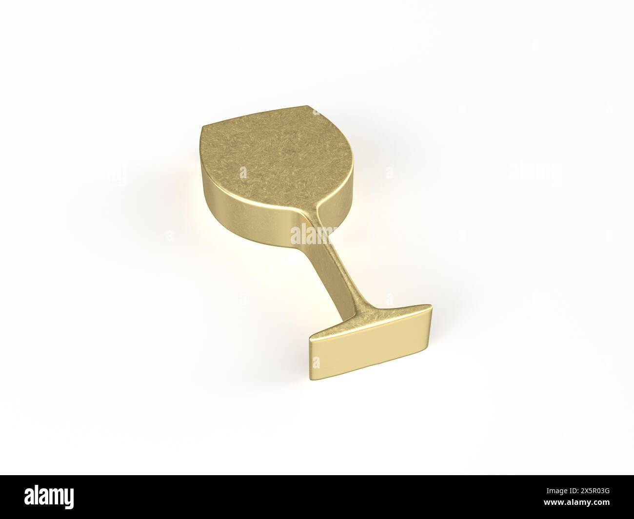 Gold wine glass symbol on a white background. 3d illustration Stock Photo - Alamy