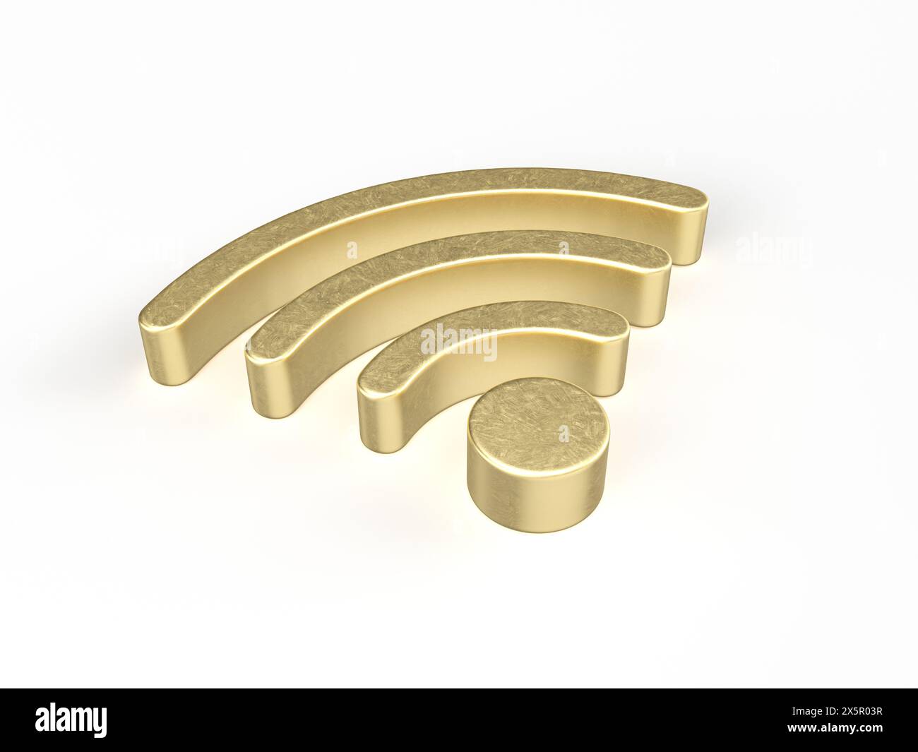 Gold wifi symbol on a white background. 3d illustration Stock Photo - Alamy