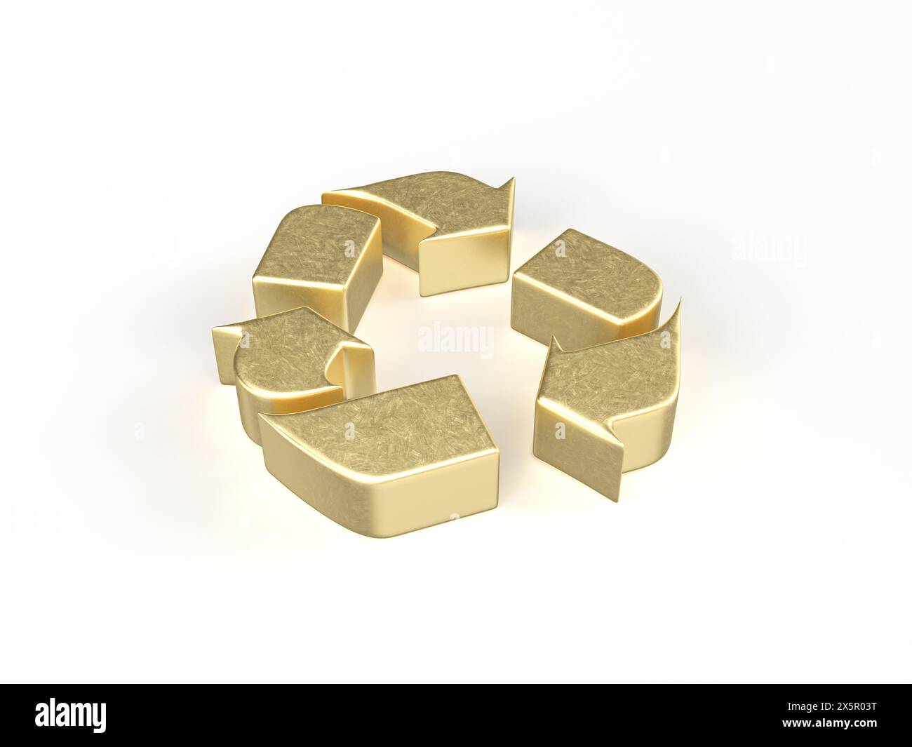3d golden recycle symbol hi-res stock photography and images - Alamy