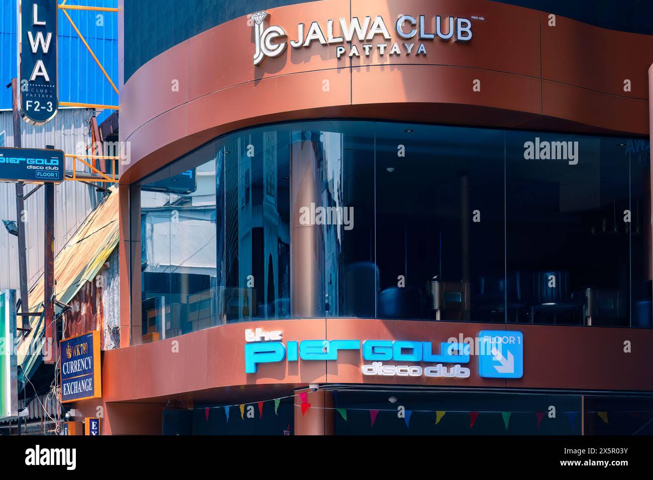 Pattaya,Thailand - April 18,2024:Walking Street These are two new,stylish night clubs,the Jalwa ...