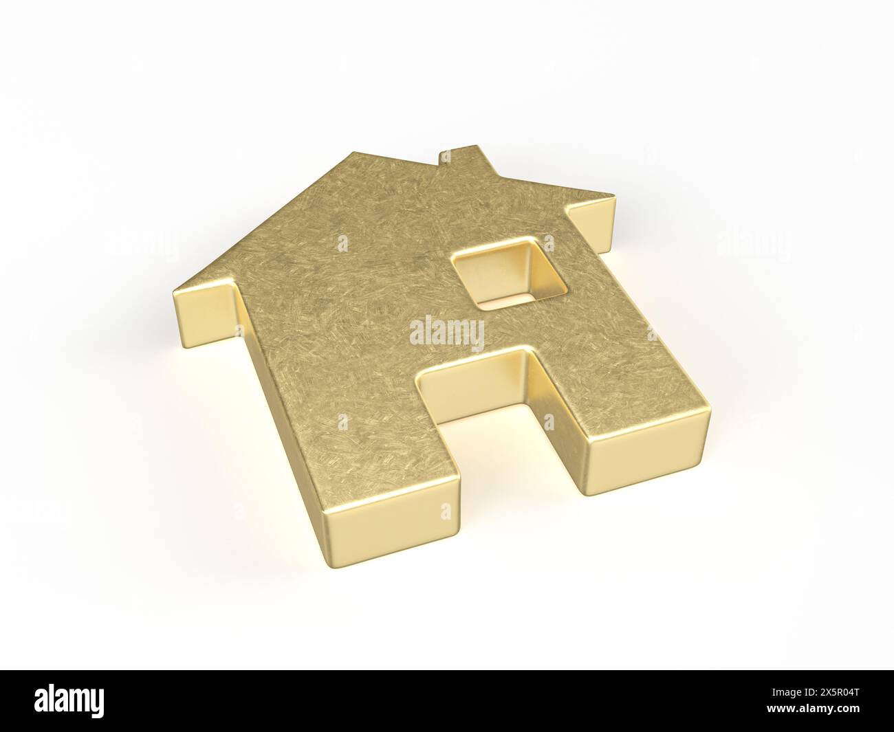 Gold house symbol on a white background. 3d illustration Stock Photo ...