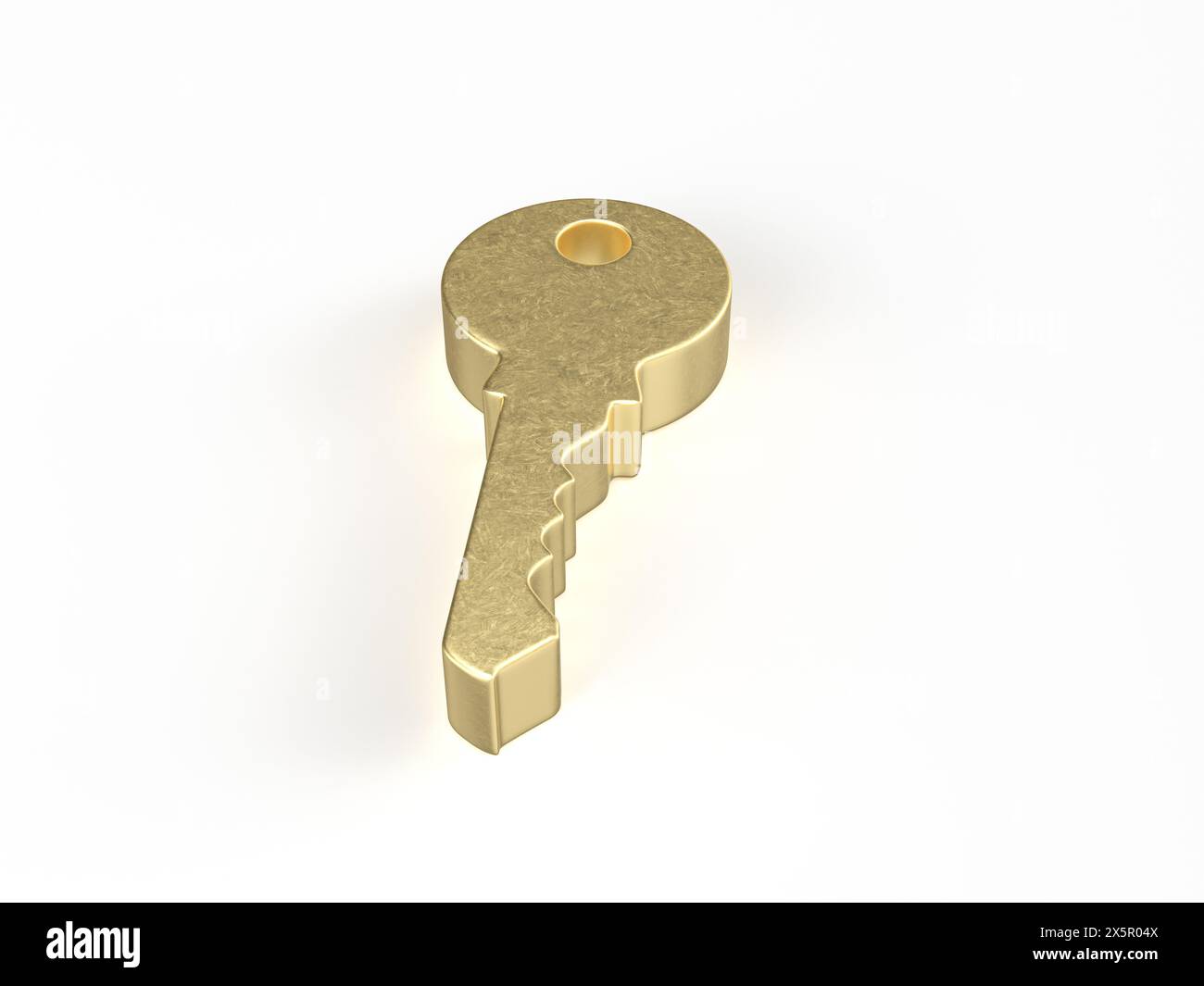 Gold key symbol on a white background. 3d illustration Stock Photo - Alamy