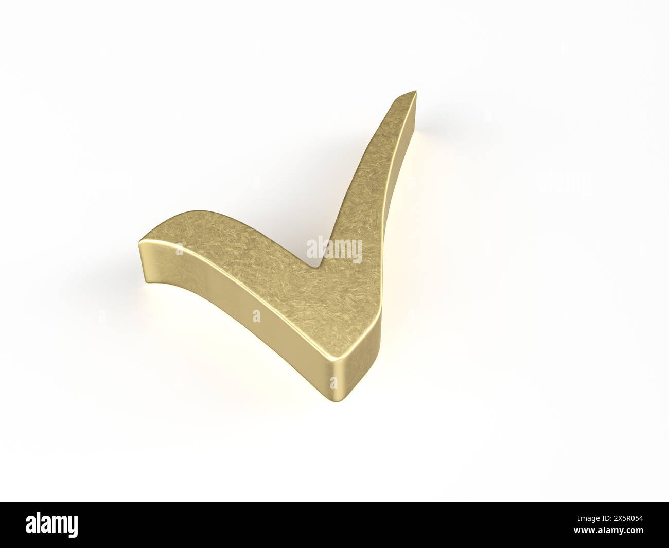 Gold check mark symbol on a white background. 3d illustration Stock ...
