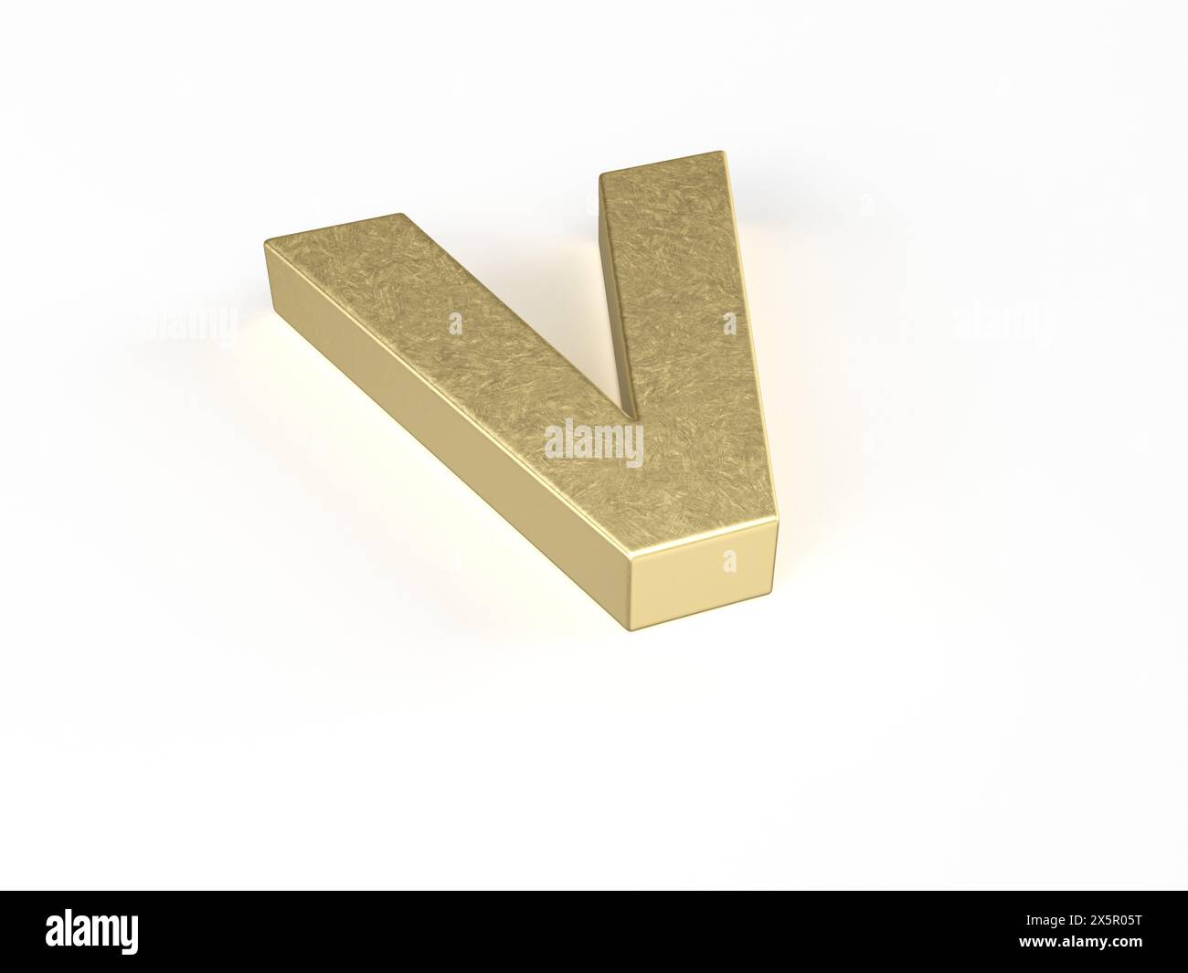 Gold letter V on a white background. 3d illustration Stock Photo - Alamy