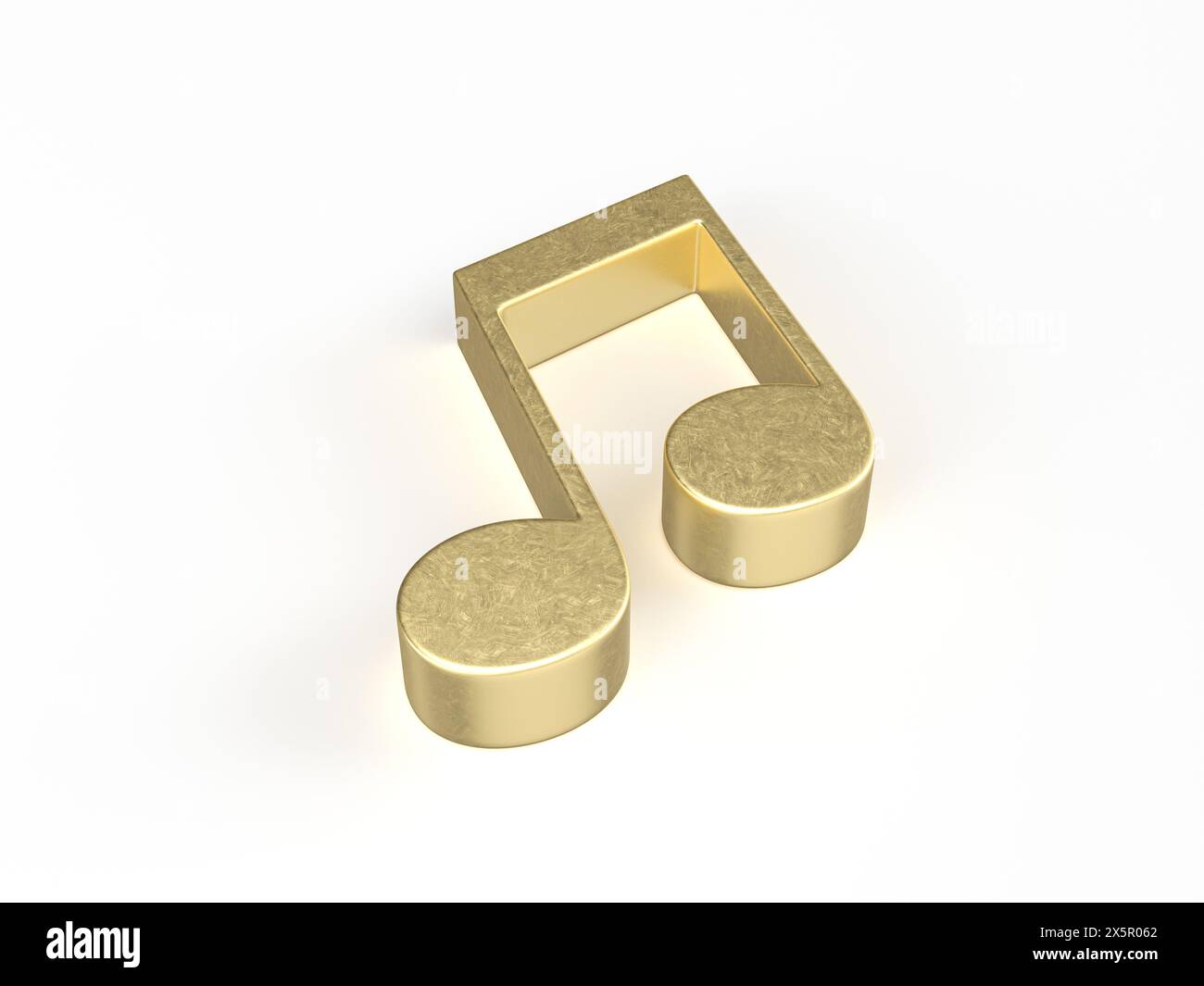 Gold music note symbol on a white background. 3d illustration Stock ...