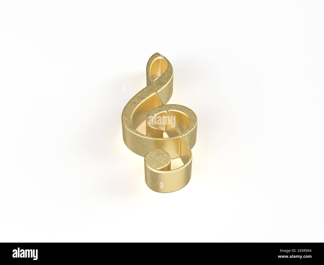 Gold music note symbol on a white background. 3d illustration Stock ...