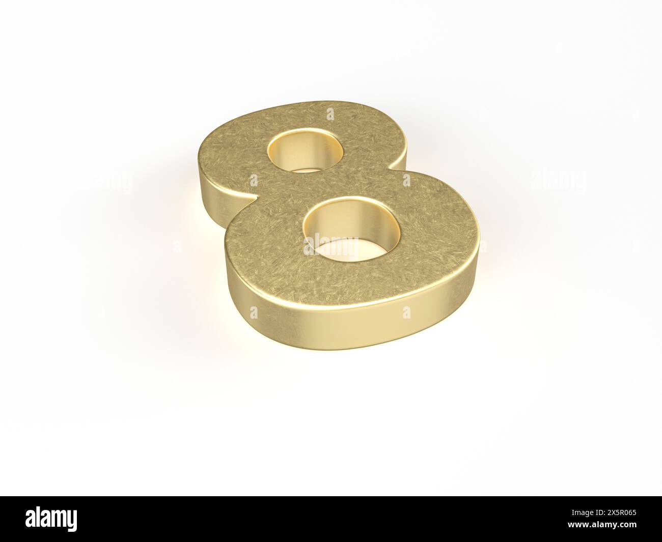 Gold number eight on a white background. 3d illustration Stock Photo ...