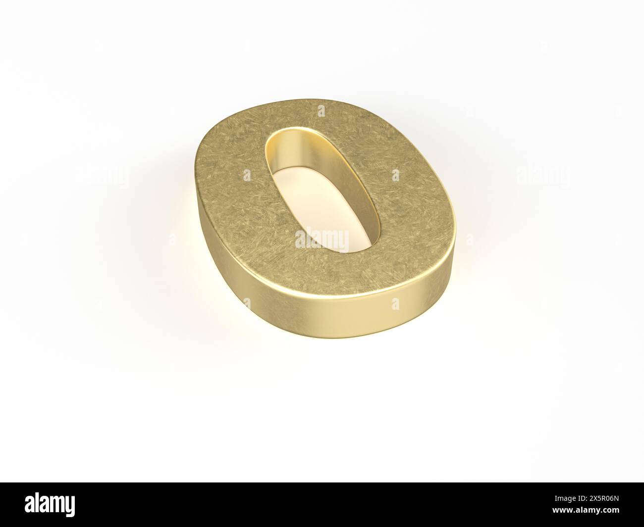 Gold number zero on a white background. 3d illustration Stock Photo - Alamy