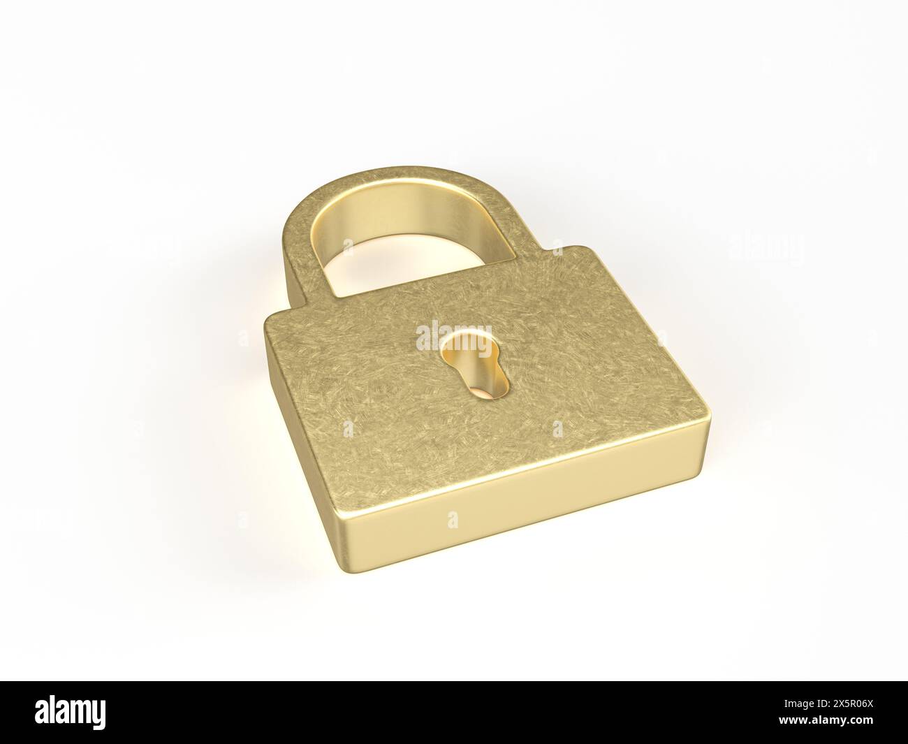 Gold padlock symbol on a white background. 3d illustration Stock Photo ...