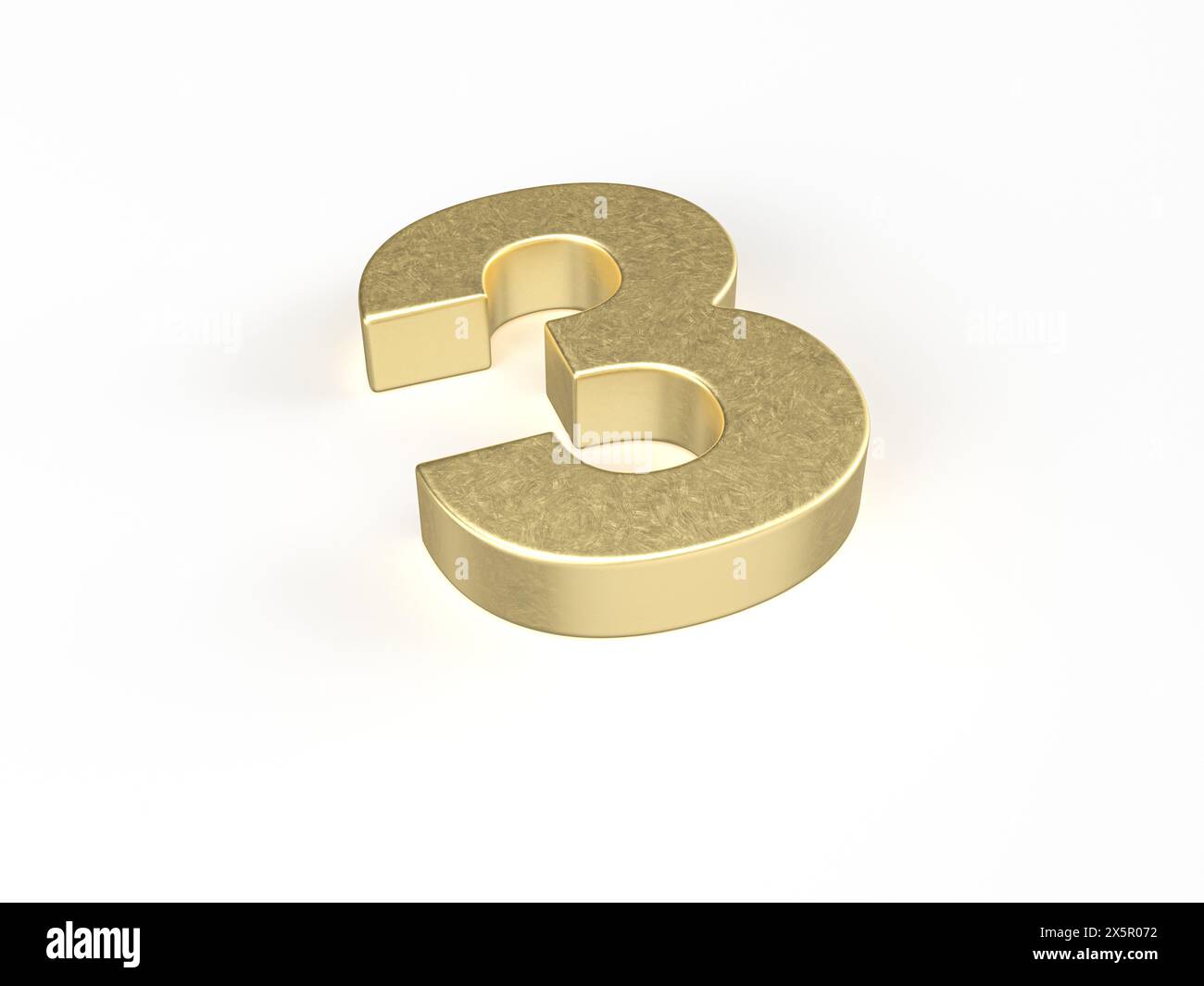Gold number three on a white background. 3d illustration Stock Photo ...