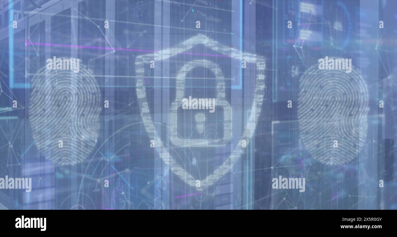 Animation fingerprint scanning graphs data hi-res stock photography and images - Alamy