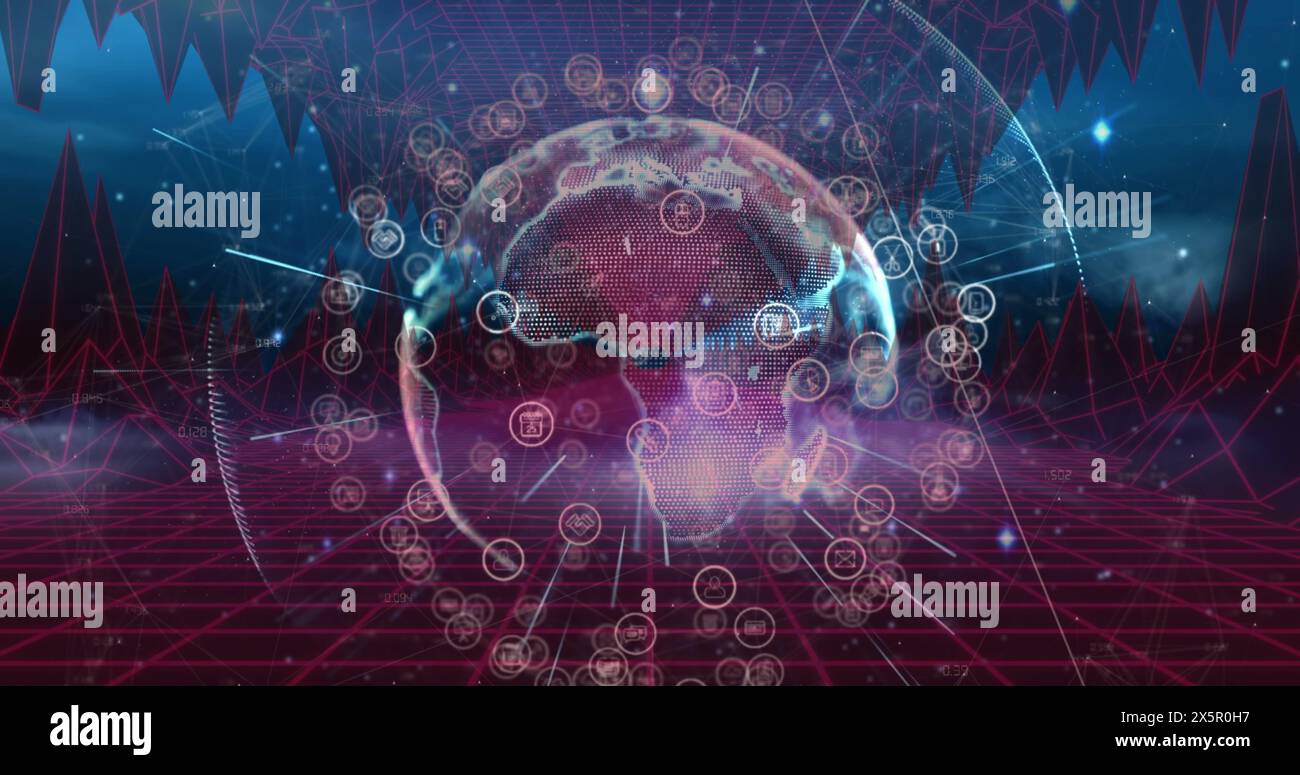 Animation cloud icons globe data hi-res stock photography and images - Alamy