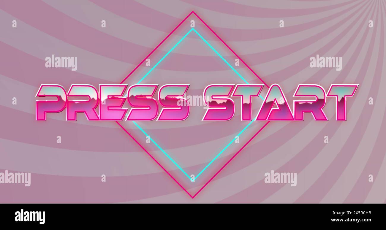 Animation start text over rhombuses hi-res stock photography and images ...