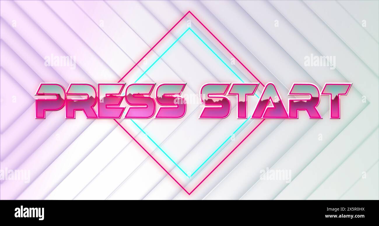 Animation start text over rhombuses hi-res stock photography and images ...