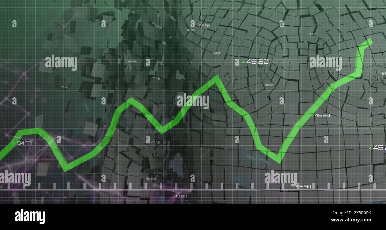 Digital animation green grid network hi-res stock photography and ...