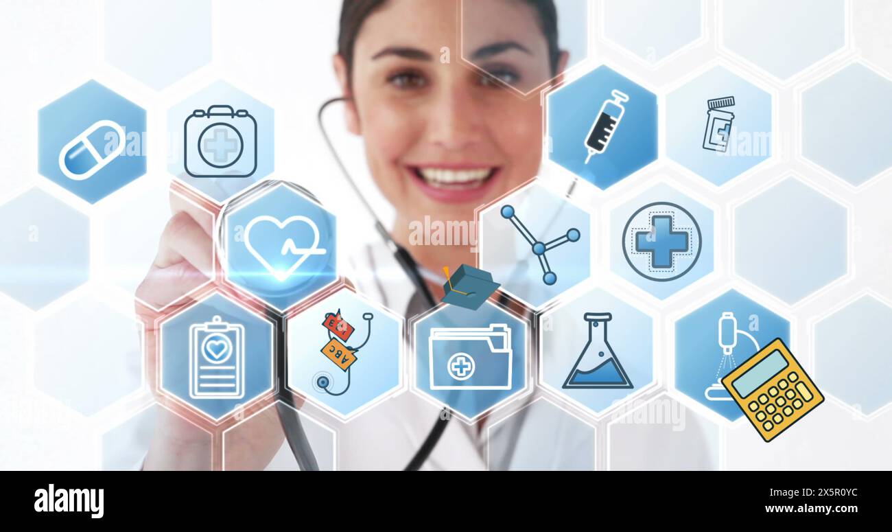 Animation medical icons caucasian doctor hi-res stock photography and ...