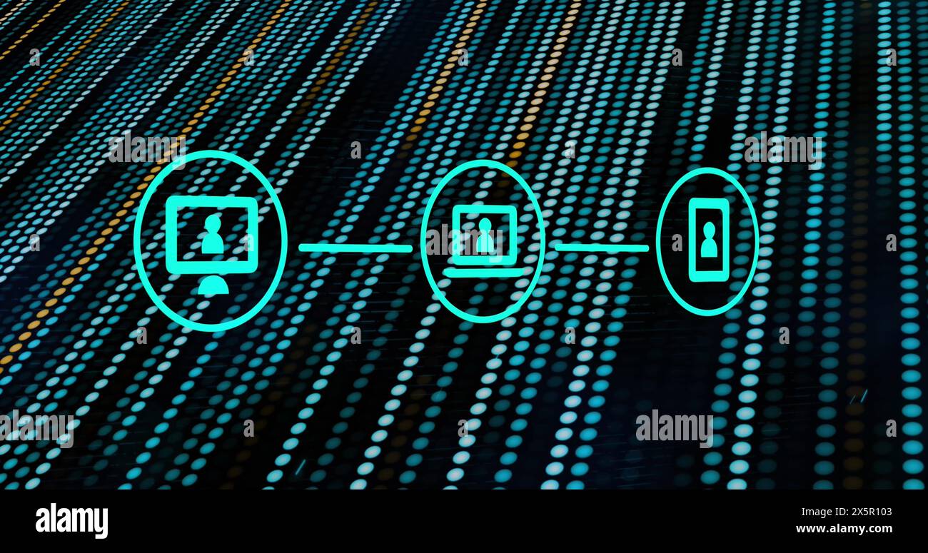 Animation moving network icons connections hi-res stock photography and ...