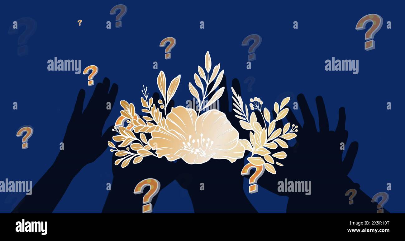 Animation question marks over hands hi-res stock photography and images ...