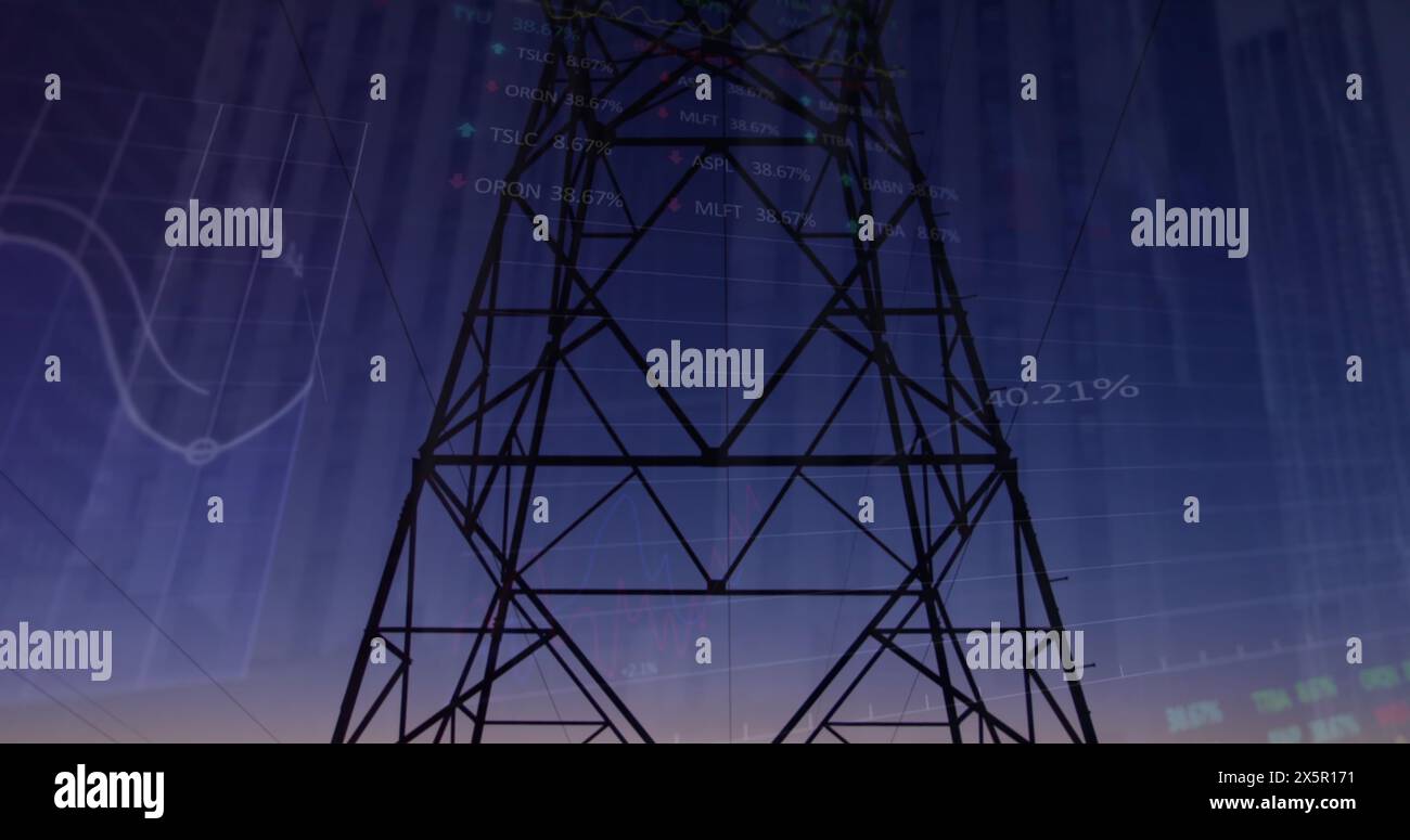 Animation data processing over pylon hi-res stock photography and ...