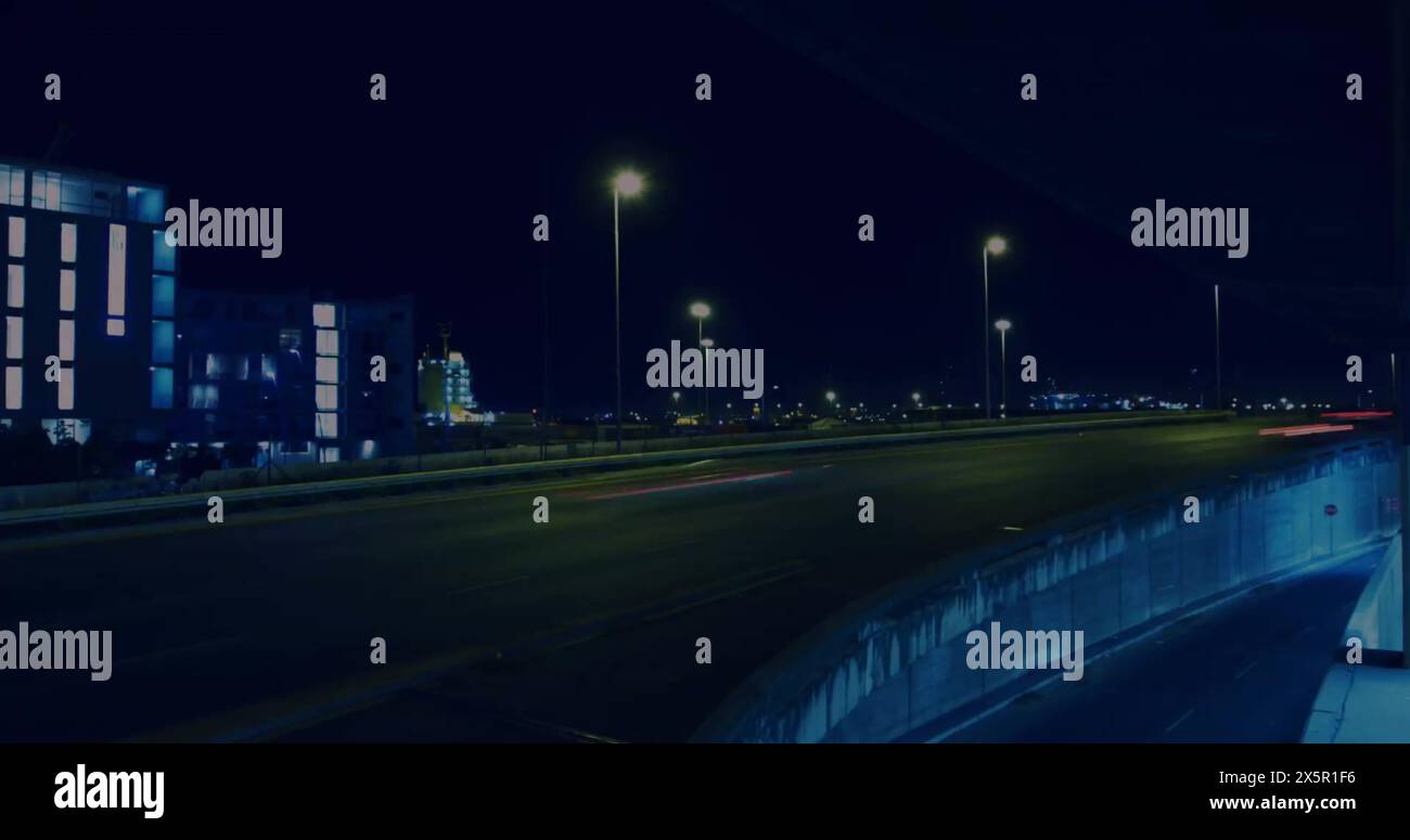 Image of multiple graphs over time lapse of moving vehicles on street ...