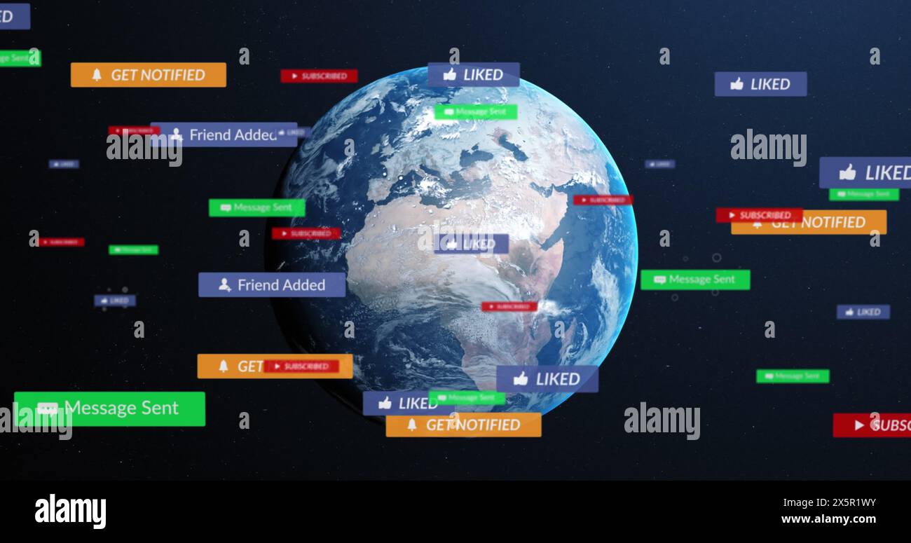 Increasing numbers on multiple speech bubbles with numbers against blue ...