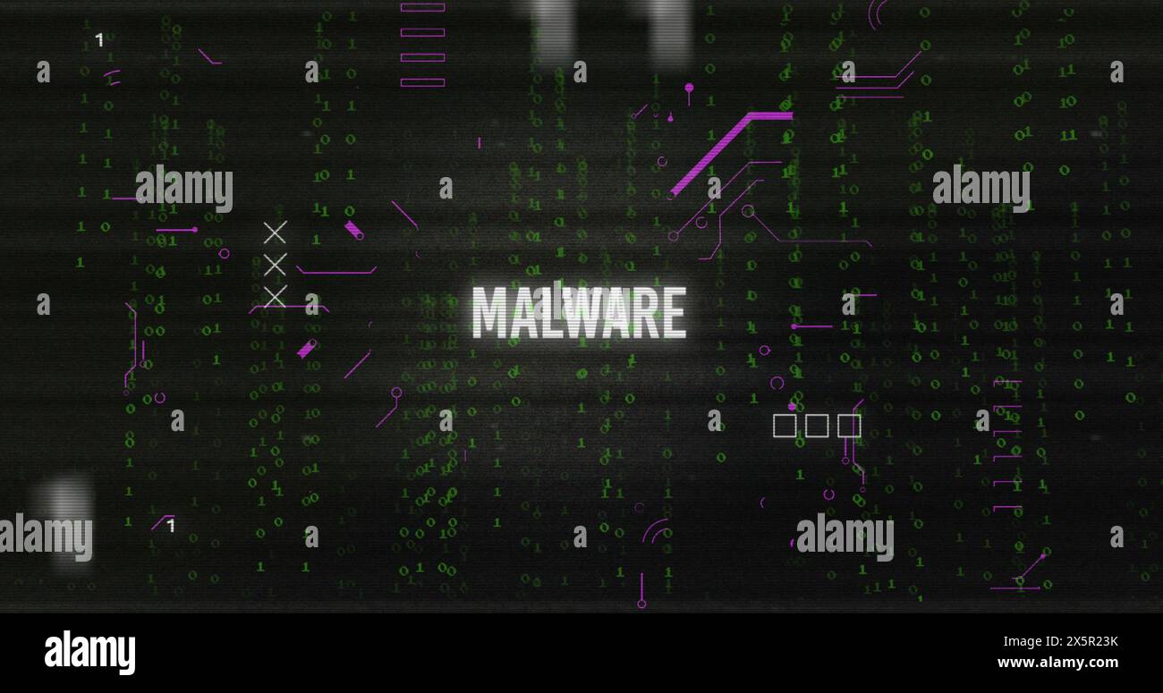 Animation malware text over binary hi-res stock photography and images ...