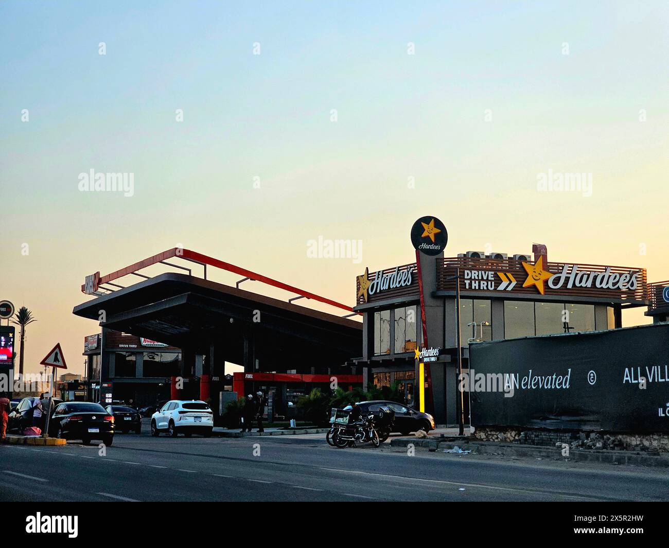 Cairo, Egypt, March 23 2024: Fuel up gas and oil station just at ...