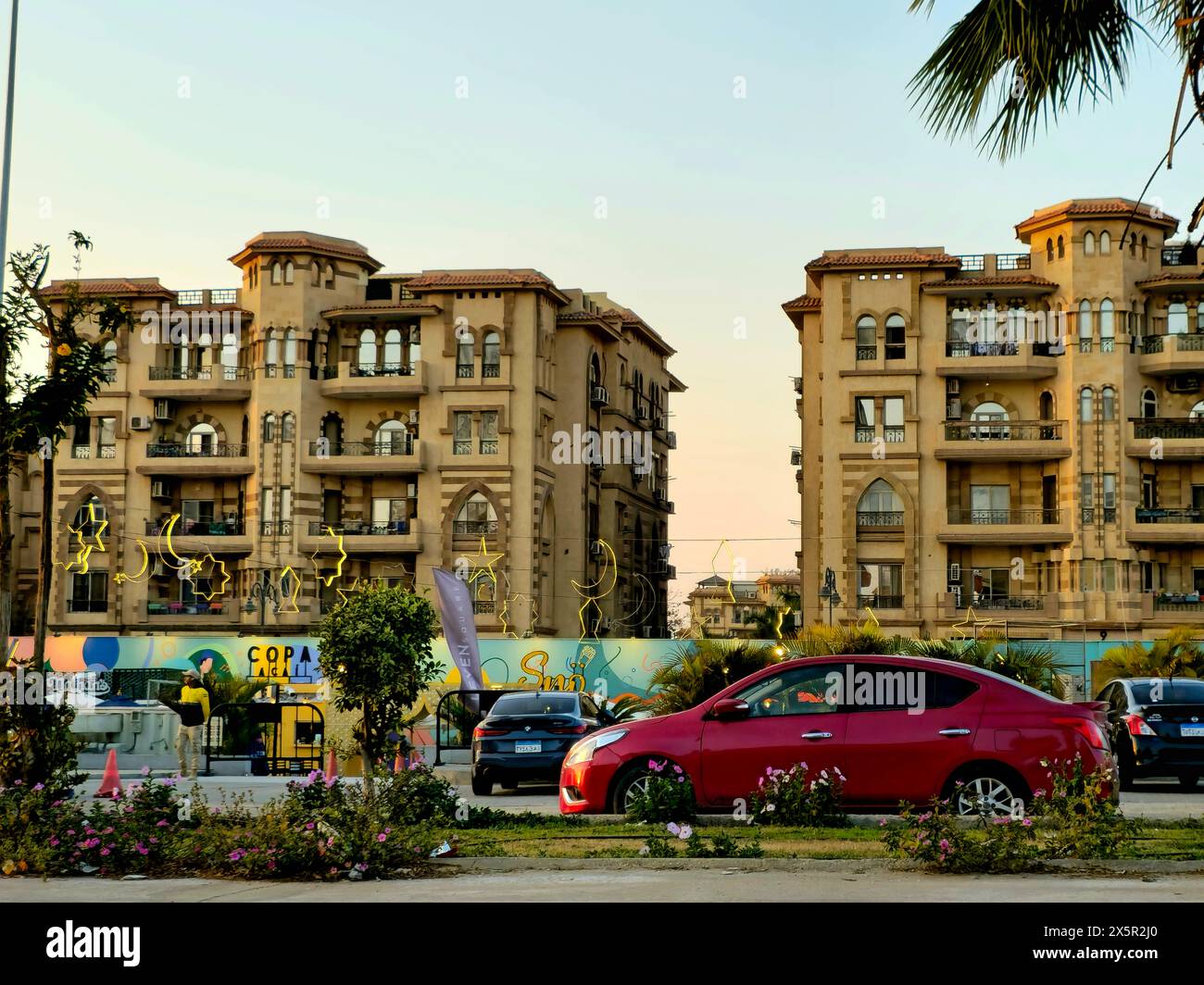 Cairo, Egypt, March 23 2024: Ramadan decorations with shapes and led lights as a celebration of ...