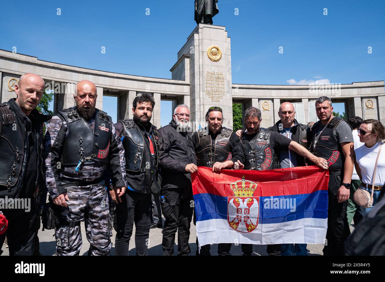 09.05.2024, Berlin, Germany, Europe - Members of the Serbian branch of ...