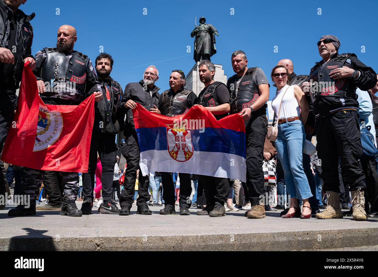 09.05.2024, Berlin, Germany, Europe - Members of the Serbian branch of ...