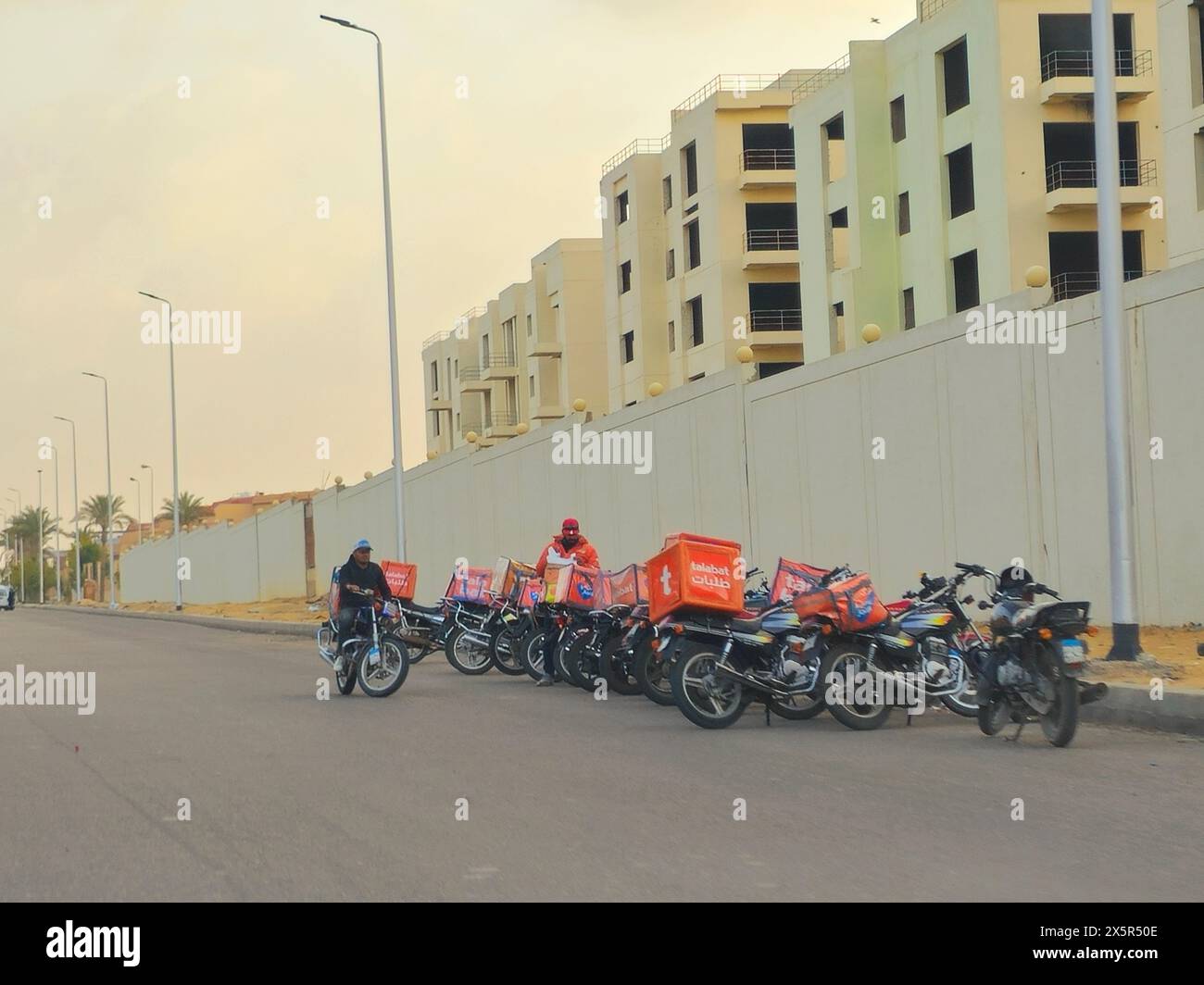 Cairo, Egypt, March 29 2024: Talabat motorcycles delivery service of ...