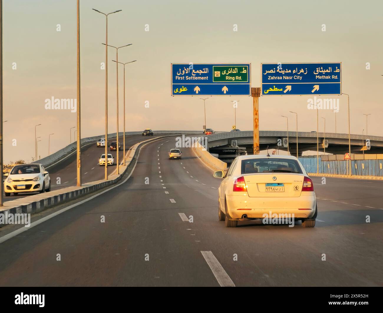 Cairo, Egypt, March 23 2024: bridge and traffic highway roads in Egypt ...