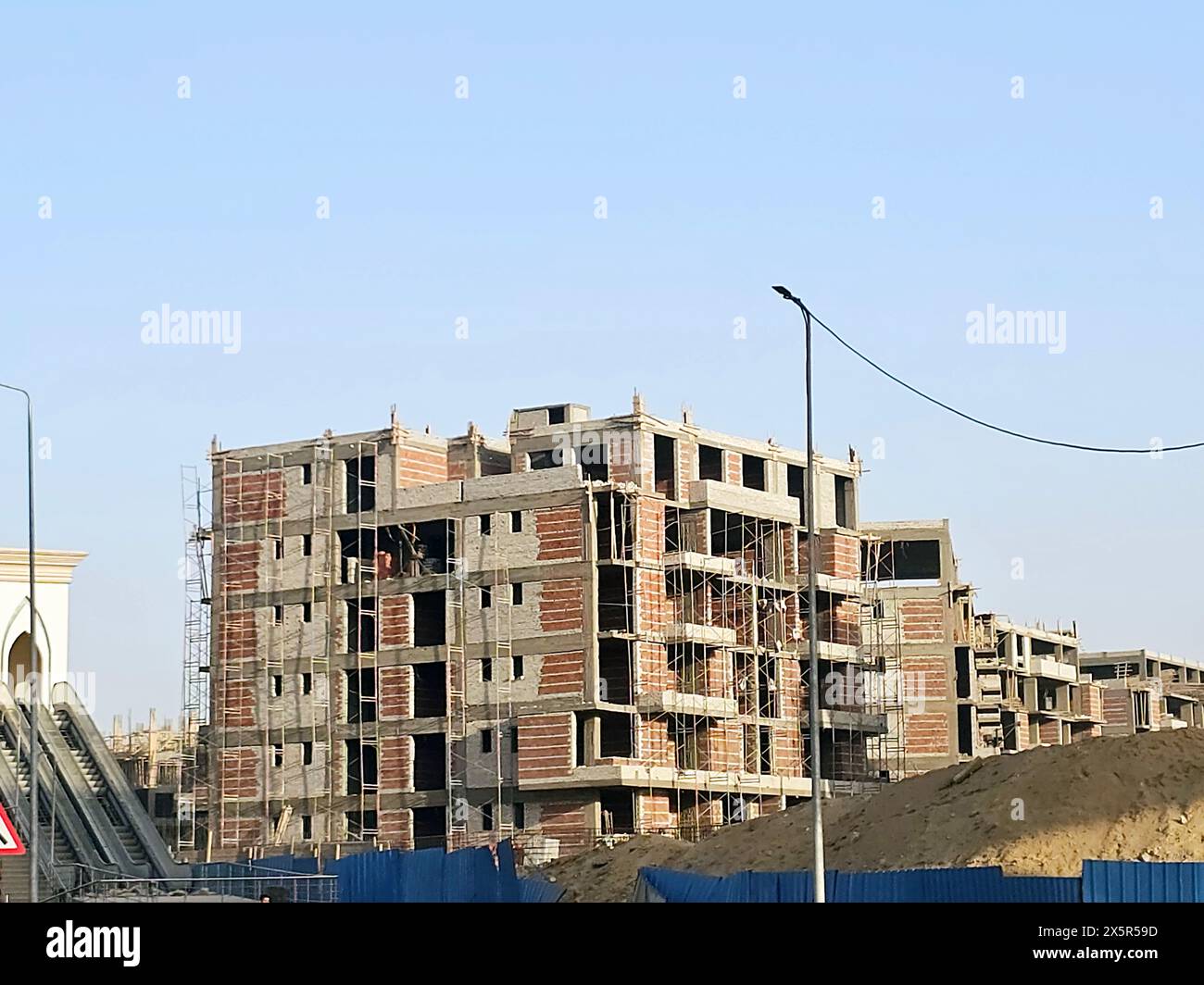 Cairo, Egypt, April 2 2024: a construction site of new high rise ...
