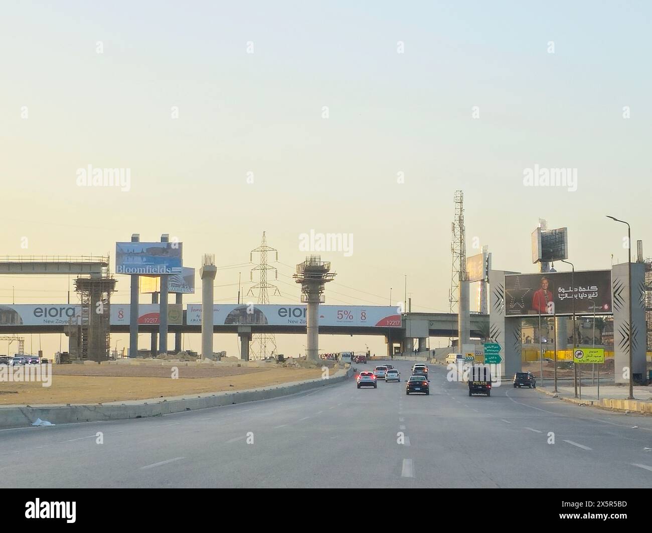 Giza, Egypt, April 2 2024: Giza monorail site, under construction by ...