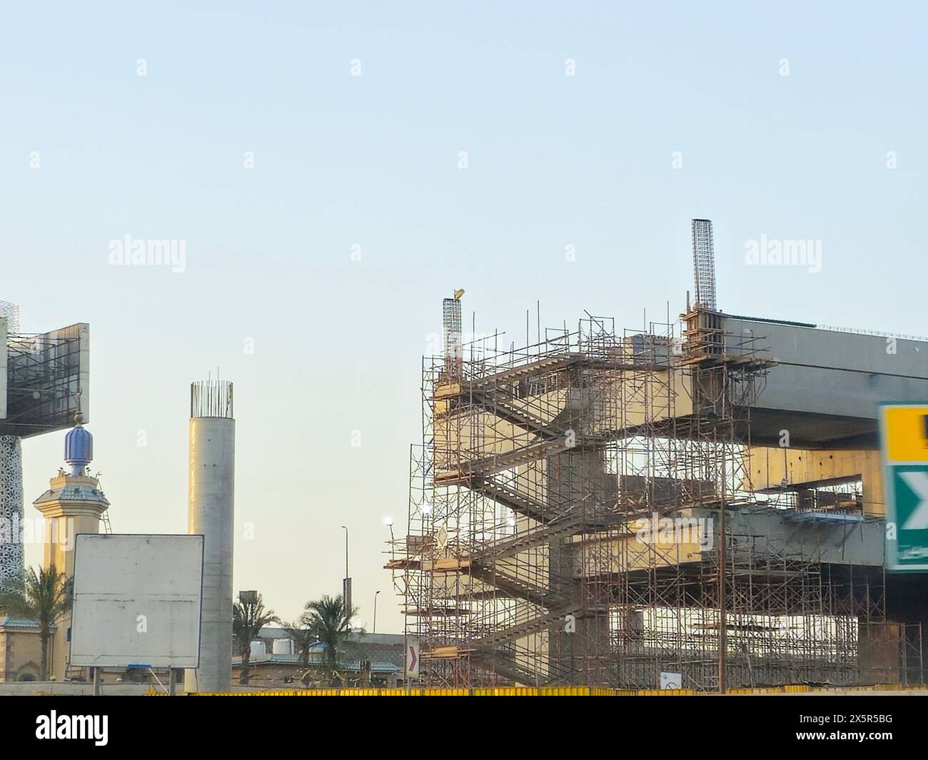 Giza, Egypt, April 2 2024: Giza monorail site, under construction by ...