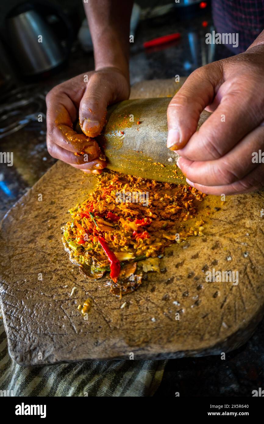 Traditional Indian Spice Stone Grinding: Handcrafted Stone Process in ...