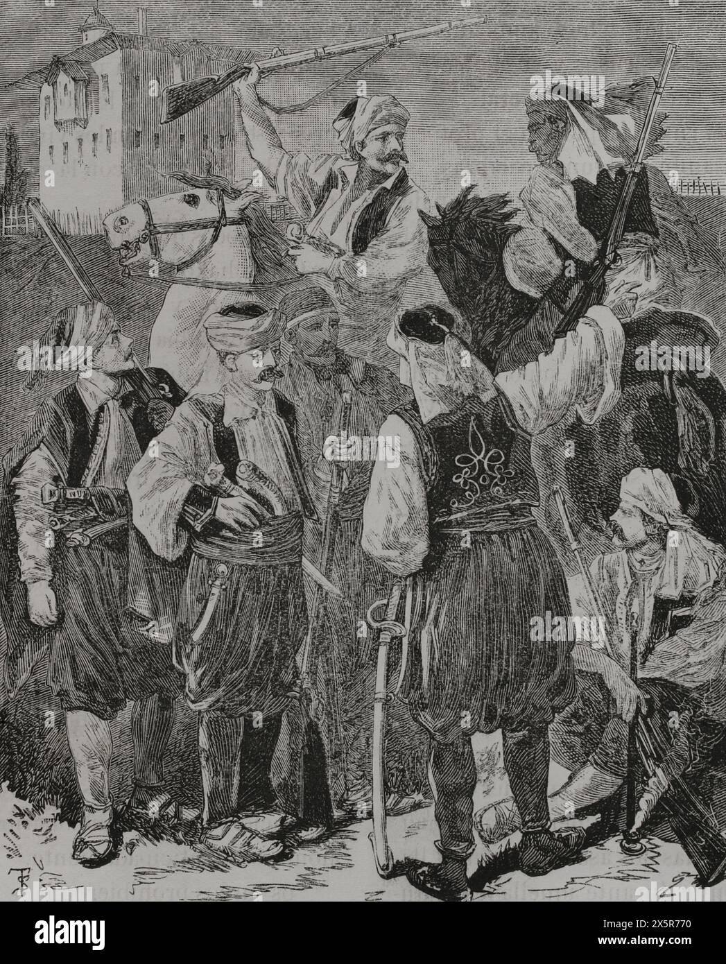 Russo-Turkish War (1877-1878). Ottoman irregular troops, the bashi ...