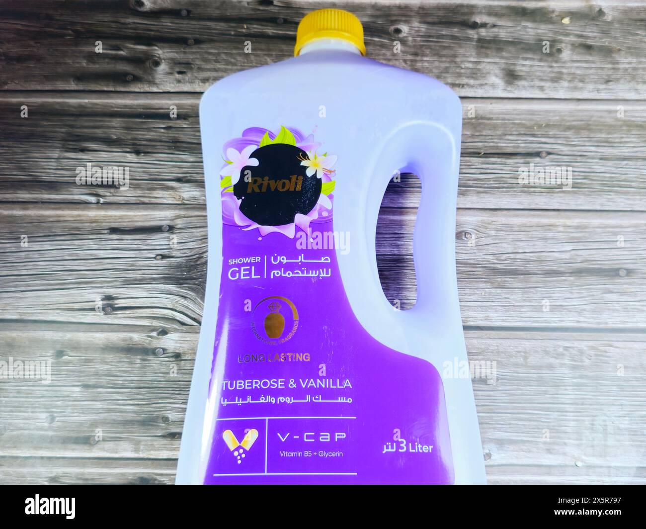 Cairo, Egypt, April 30 2024: Rivoli shower gel tuberose and vanilla ...