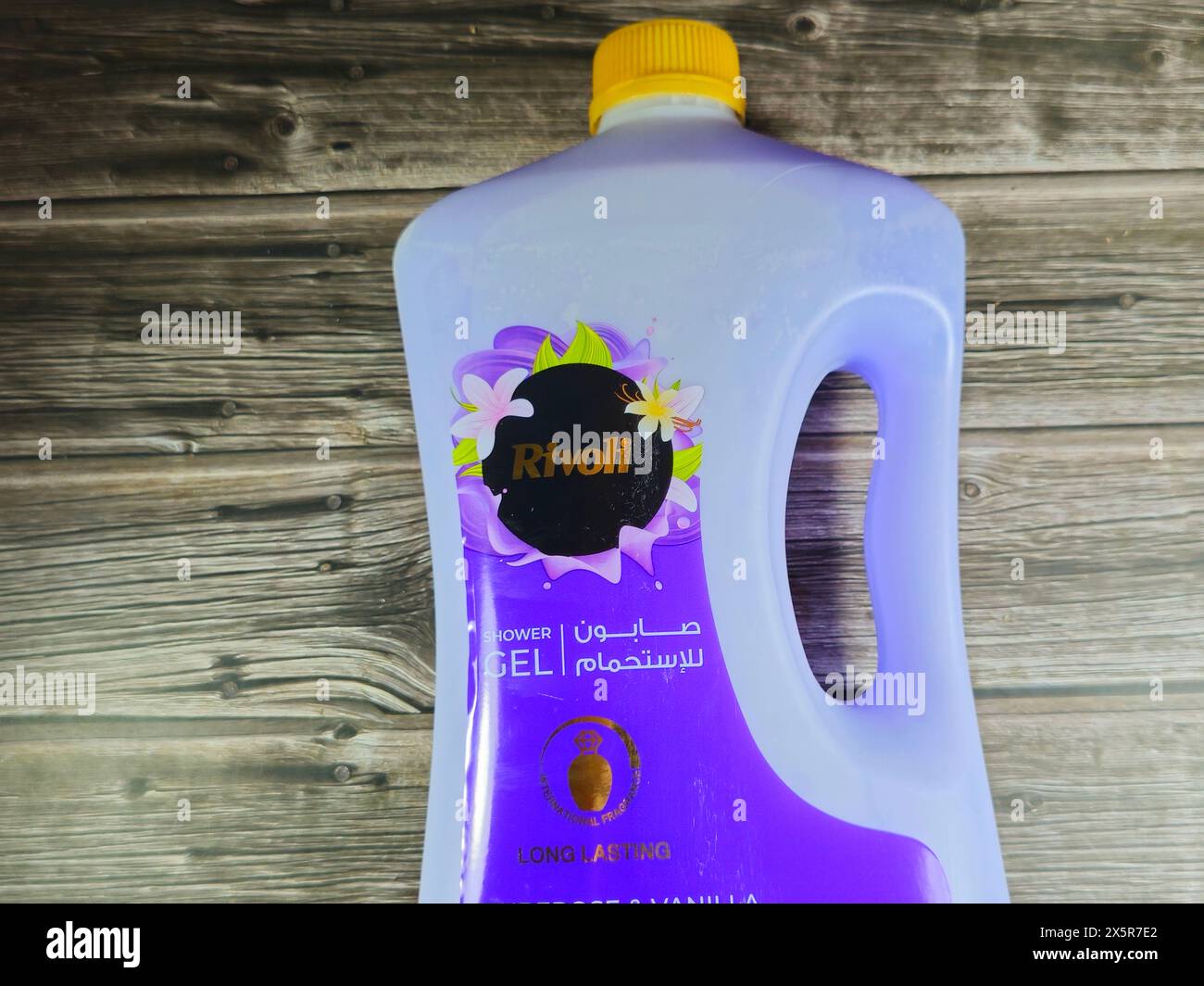 Cairo, Egypt, April 30 2024: Rivoli shower gel tuberose and vanilla ...